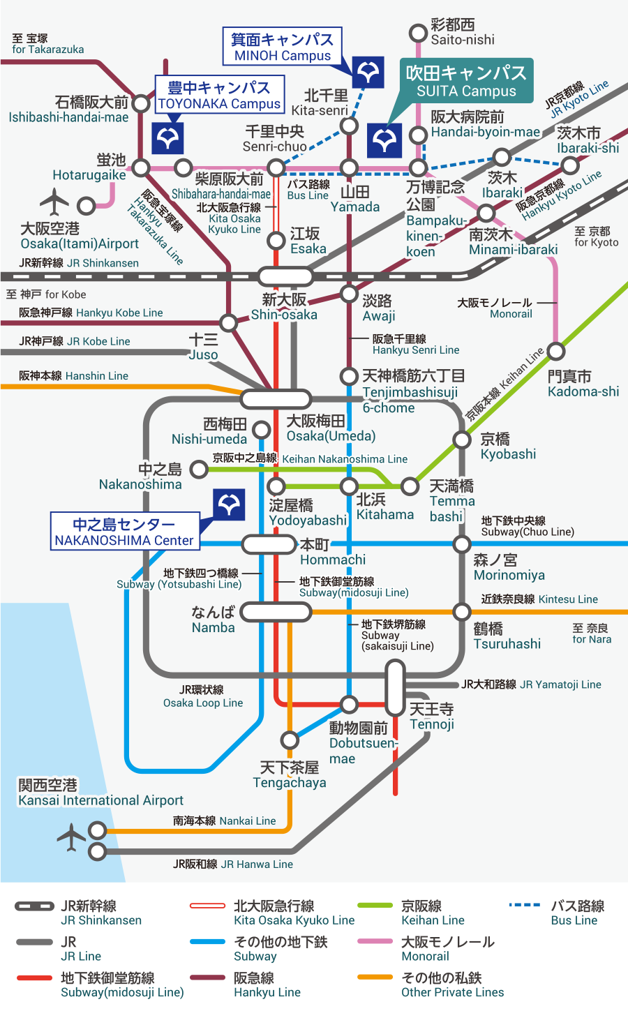 Access map | Graduate School of Frontier Biosciences, Osaka University